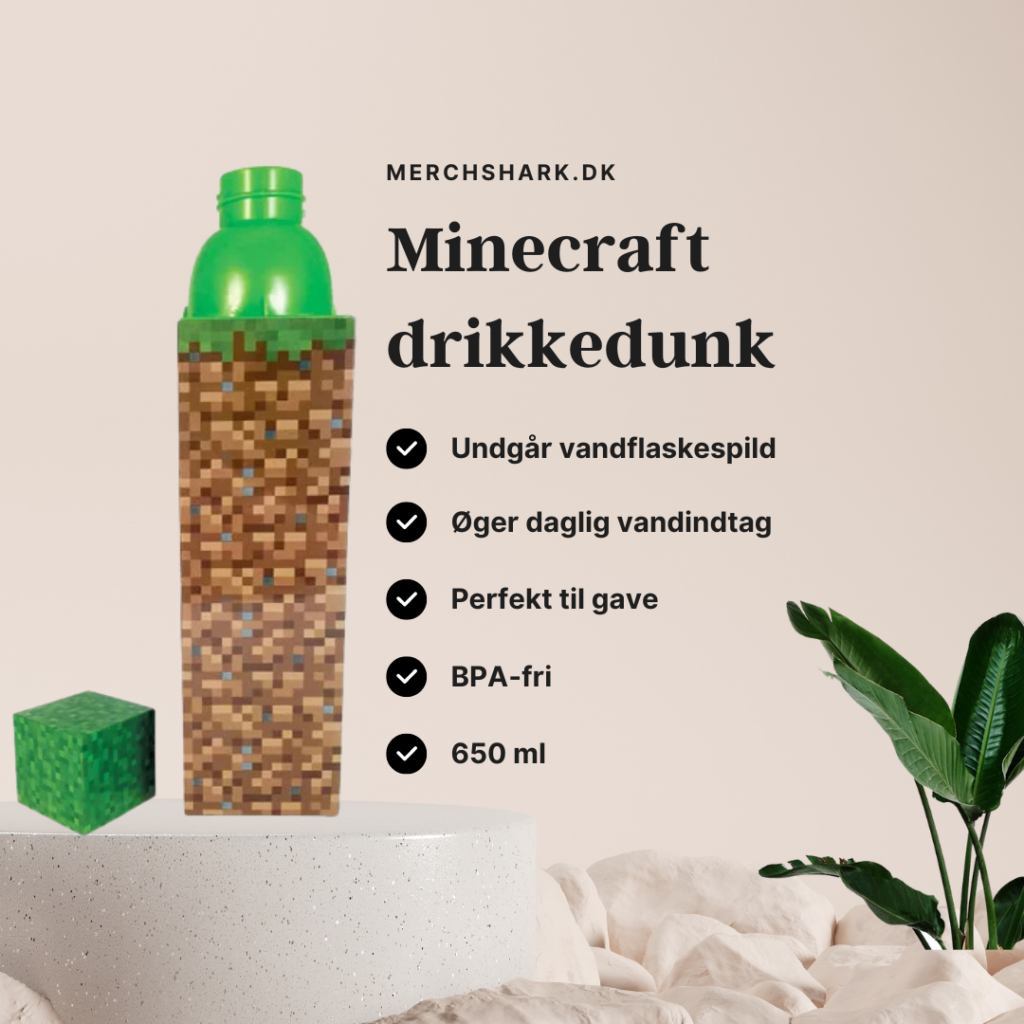 Minecraft drikkedunk - Earth 650ml【1-2 dages fragt til 29,-】