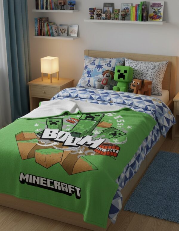 Minecraft Creeper Boom tæppe [1-2 Dages Fragt Til 29,-]